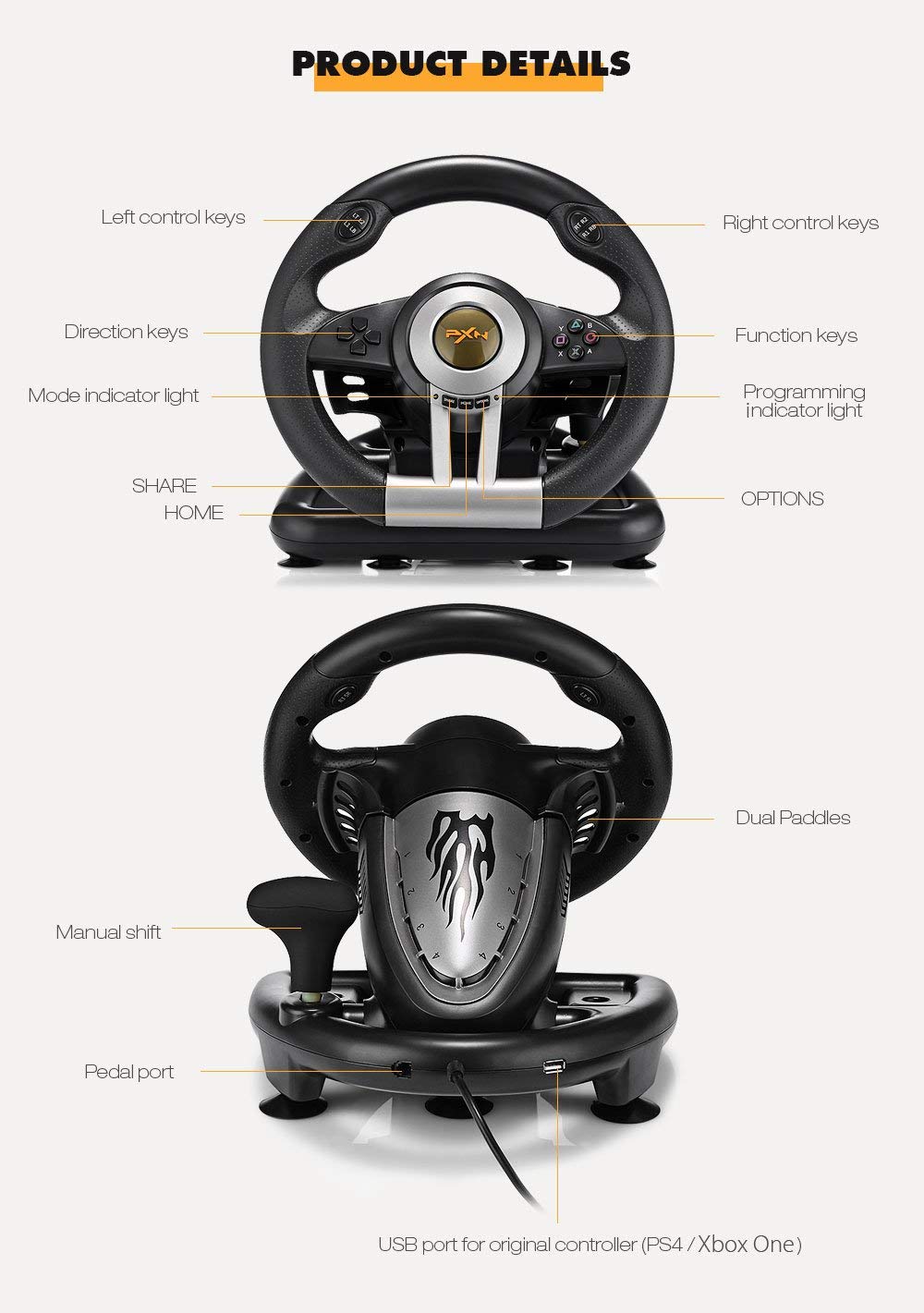 Racing Wheel PXN V3B